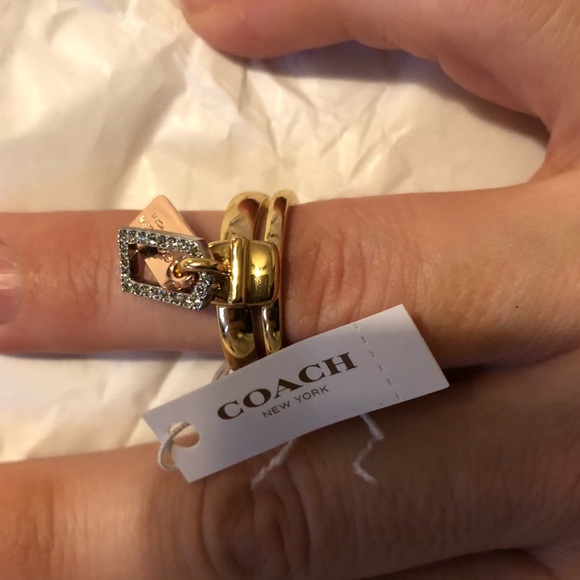 Coach | Jewelry | Coach Pave Mixed Tags Ring | Poshmark